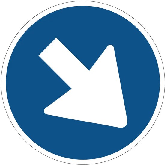 Verplicht rechts passeren sticker - D2 - 5 cm - 10 stuks per vel | bol