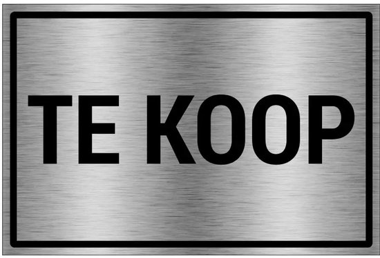 Te koop bord - brushed aluminium materiaal - grijs zwart - 60 x 40 cm | bol