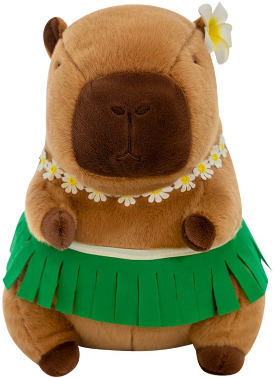 Klikkopers® - Capybara Knuffel Hawaii Bladrok - 55 CM - Capibara ...