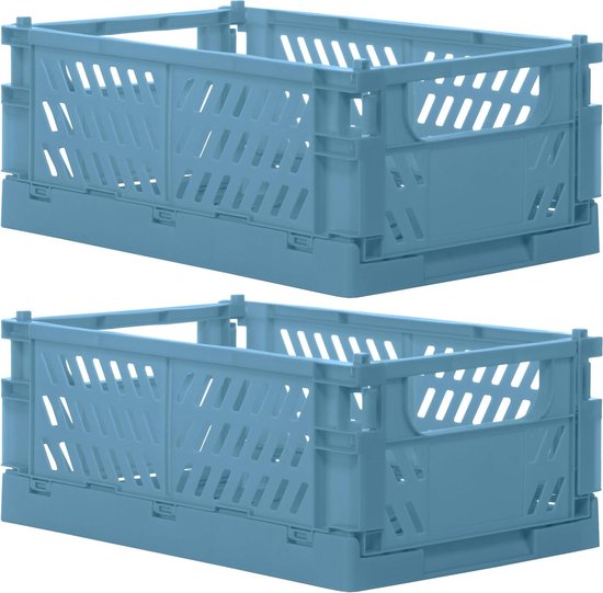 2-delige opvouwbare klapbox 25 x 165 x 10 cm petrol | bol