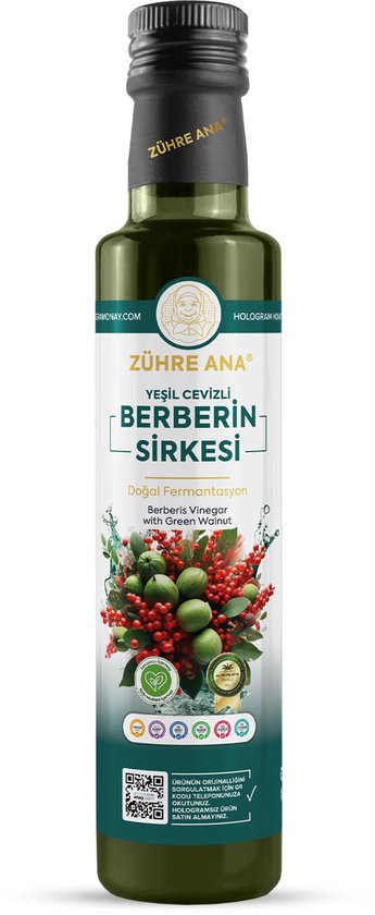 Zühre Ana® - Natuurlijk Gefermenteerde Berberis Azijn met Groene ...