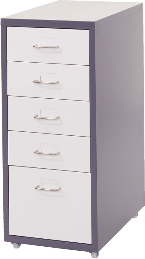 Trolley kast Boston T851, stalen ladekast, 69x28x41cm 5 laden ...