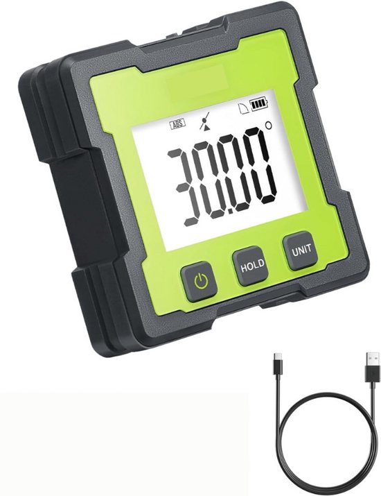 Digitale Hoekmeter Magnetisch - Oplaadbaar- Winkelhaak Afstandsmeter ...