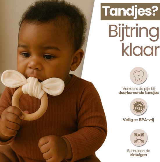 Baby Cadeau – Kraamcadeau Unisex – 3-delige Geschenkset met Bijtring ...