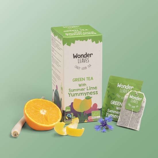 Wonder Leaves - Bio Green Tea Summerlime - 100% Biologisch - 25 ...
