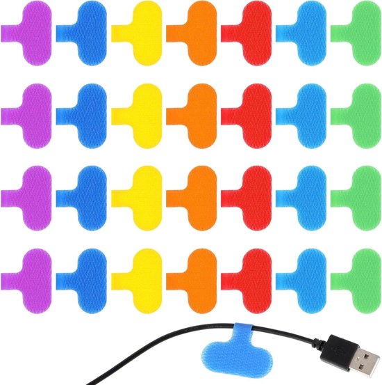 JGS Premium - 32 stuks Kabel Labels in 8 Kleuren - Kabel Labels ...