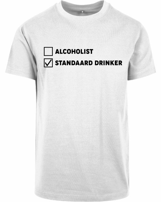 7304 - T-shirt - Standaard drinker-White-S | bol