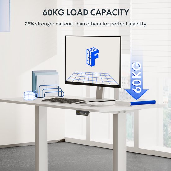 FlexiSpot Zit-Sta Bureau Elektrisch Verstelbaar - Wit - 4 Geheugenstanden -... | bol