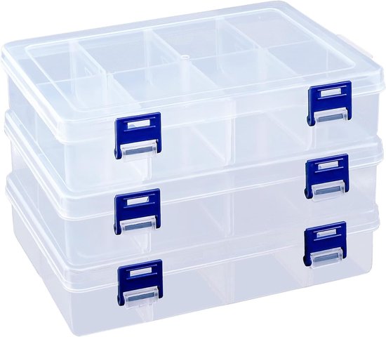 Opbergdoos - Transparante sorteerdoos met 8 vakken - Voor kleine ...