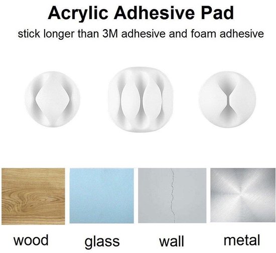 Allecto Plus - 9-Pack Witte Kabelhouder - Bureau Kabelbeheersysteem ...