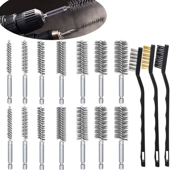 16 stuks Staaldraad Wiel Borstels Set - Staalborstel Boormachine ...