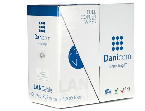 DANICOM CAT6 FTP 305 meter kabel op rol soepel - PVC (Fca) - Trekdoos ...