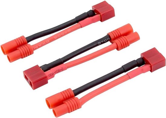 Zeynomax - 3-delige Male naar Female T-Plug Deans Style Connector Adapterkabel met 5cm... | bol