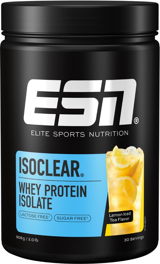 ESN ISOCLEAR Whey Isolate Proteine Poeder, Lemon Iced Tea, 908 g, 30 Porties Heldere... | bol