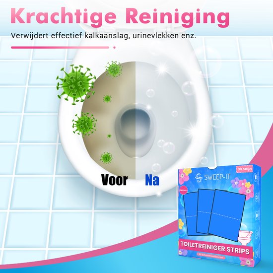 Sweep it - 60 Duurzame Toiletreiniger Strips – Milieuvriendelijke WC ...