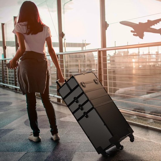 Professionele Aluminium Make-up Koffer – Extra Groot – Opvouwbaar ...