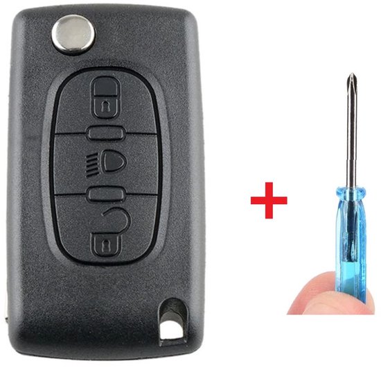 Autosleutelbehuizing 3 knoppen Licht CEO523-VA2 geschikt voor Peugeot ...