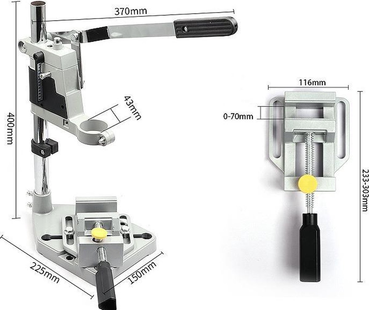 Boorstandaard met Machineklem - Boormachine houder - Elektrische boor ...