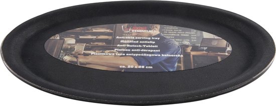 Set van 10x stuks kunststof horeca dienblad ovaal zwart 35 cm ...