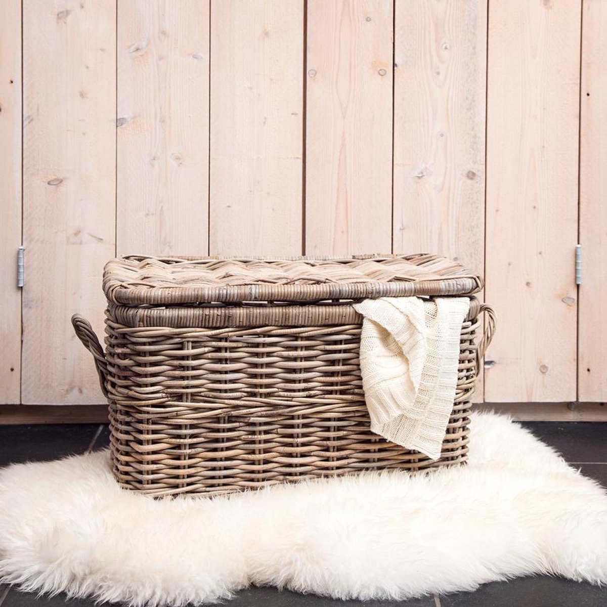 ROTAN opberg mand groot - Opbergmand - speelgoedmand -75X45X42 cm | bol.com