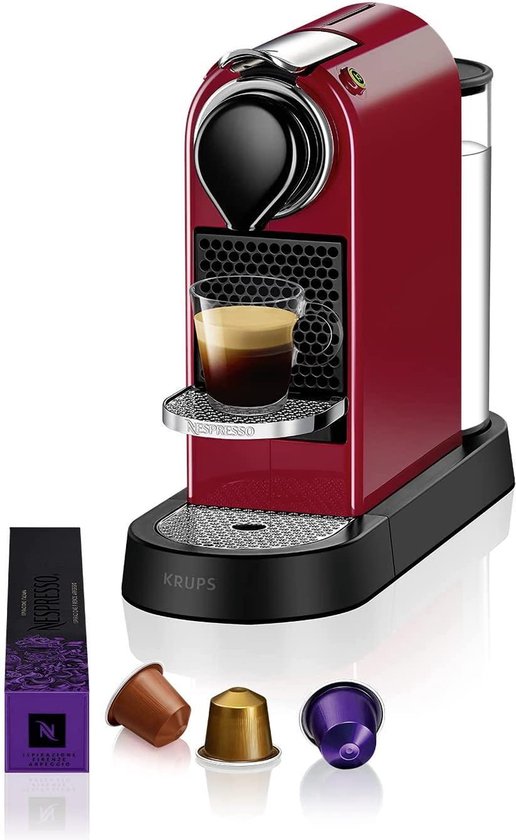 Krups Nespresso CitiZ XN7415 koffiecupmachine - Cherry red - Compact ...