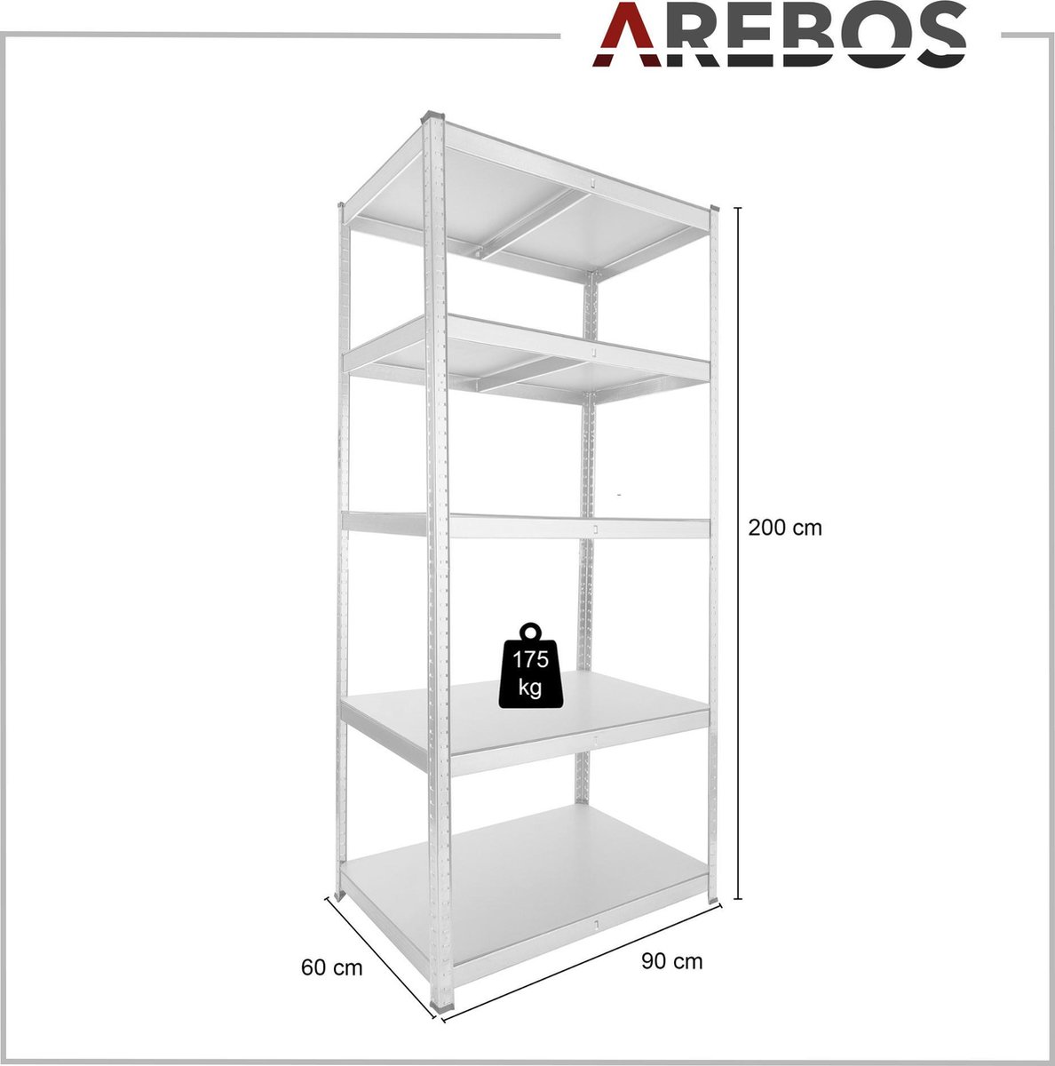 AREBOS Plank Zware Plank Opslag Rek Boutloze Plank Kelder Plank MDF ...