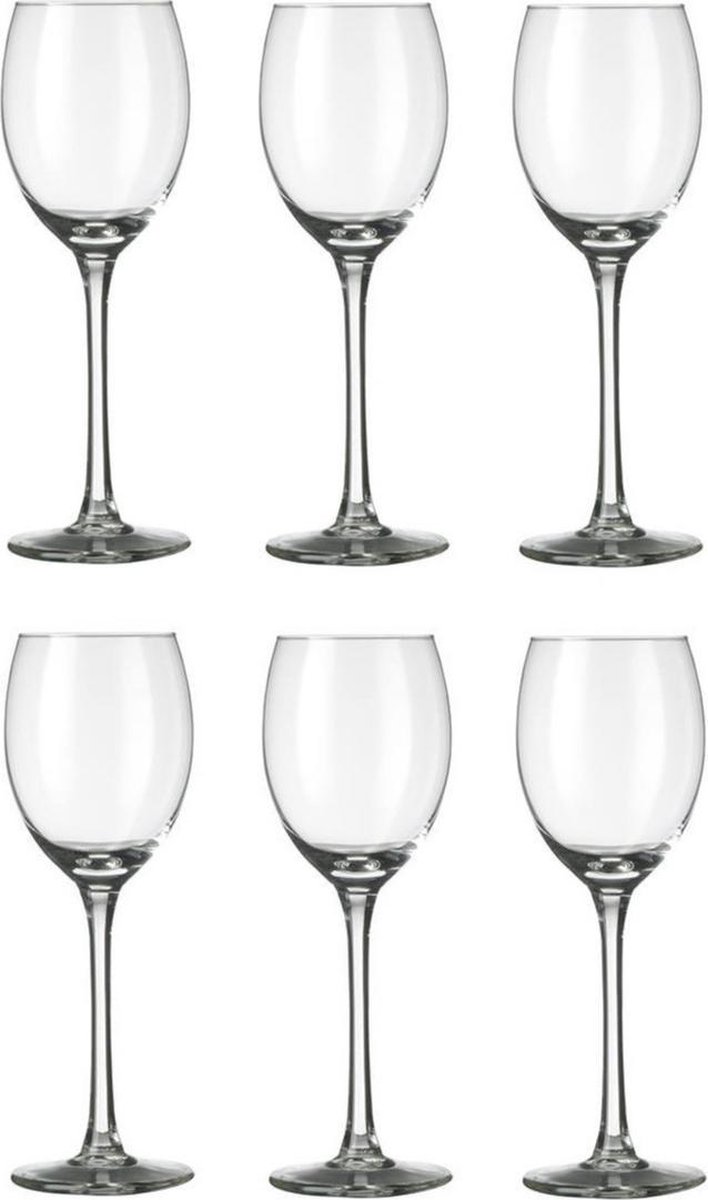 Een set van 12x stuks wijnglazen voor witte en rode wijn Plaza - Witte ...