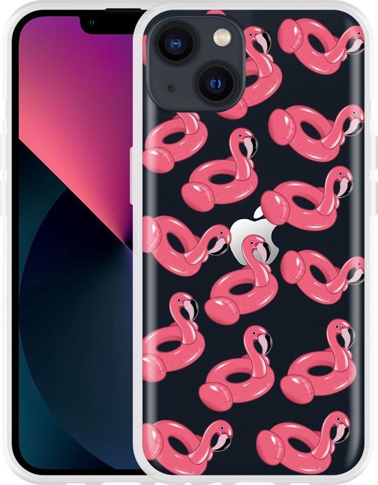 Cazy Hoesje geschikt voor iPhone 13 - Inflatable Flamingos | bol