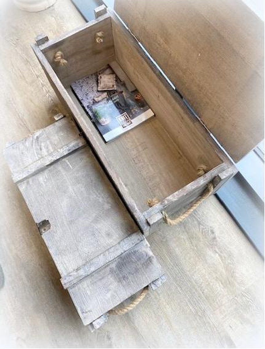 Grote kist van hout 70x30x30cm - opbergkist met deksel - speelgoed kist - opberger... | bol.com