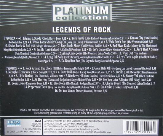 Legends Of Rock-Platinum, Various | CD (album) | Muziek | bol