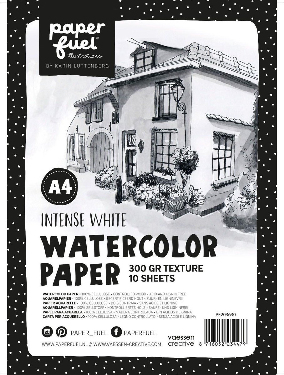 Paperfuel - Aquarelpapier Texture 300G A4 White 10stuks | bol.com