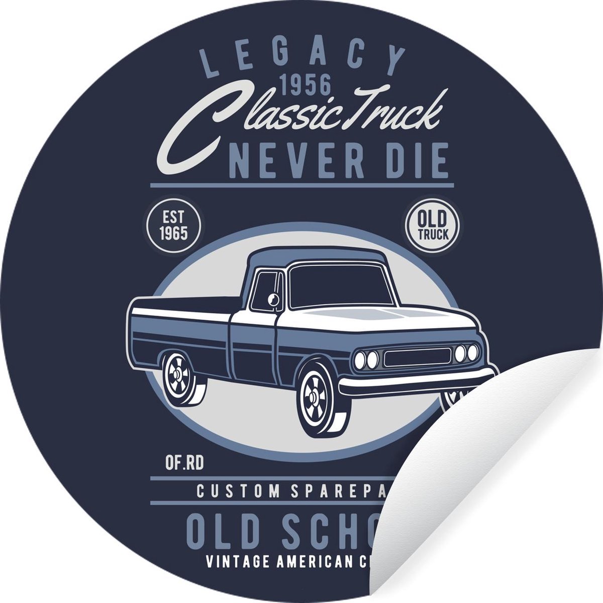 WallCircle - Muurstickers - Behangcirkel - Auto - Blauw - Retro ...