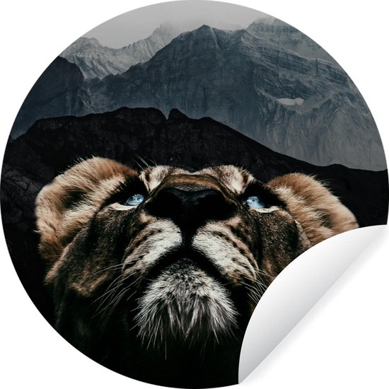 WallCircle - Muurstickers - Behangcirkel - Tijger - Berg - Dieren - ⌀ 30 cm -... | bol