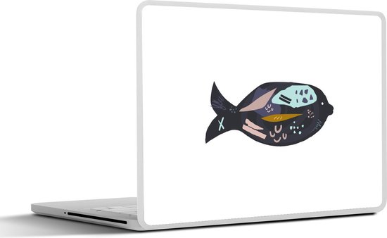 Laptop sticker - 14 inch - Zwart - Vis - Pastel - 32x5x23x5cm ...