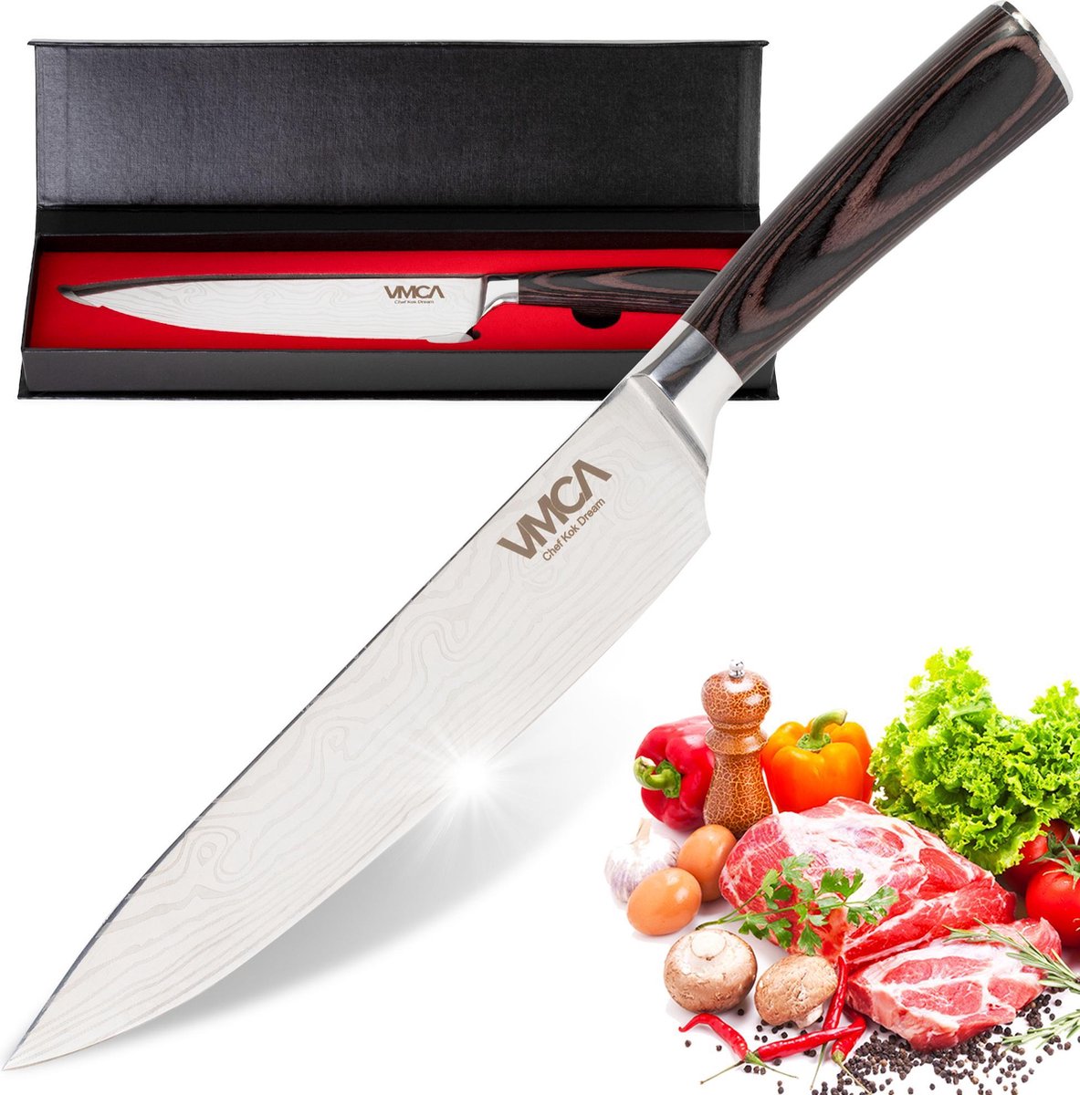 VMCA Koksmes Met geschenkdoos Japans Premium Koksmessen - 20 cm | bol.com