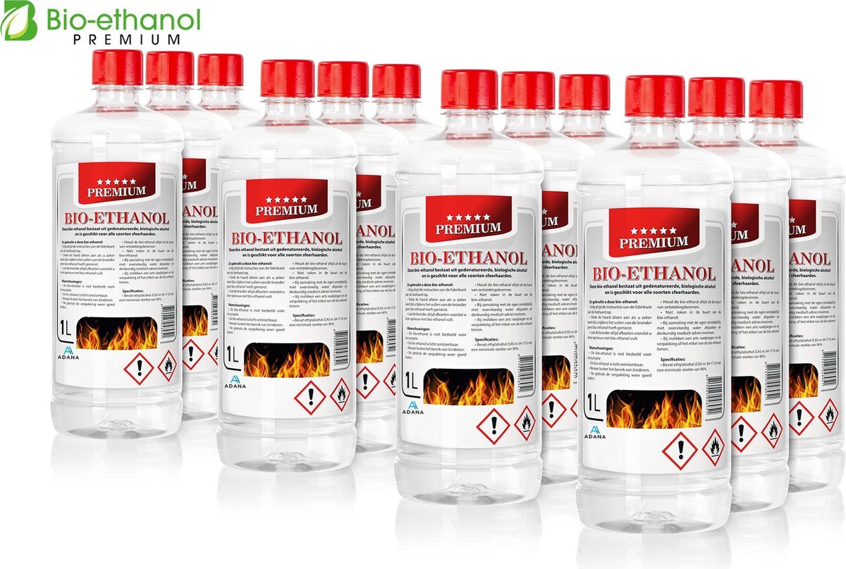 bol.com | Premium- Bio-ethanol - Bioethanol-100% biobrandstof (12 x 1 ...