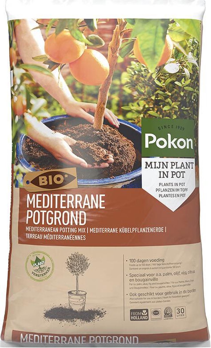 Pokon Bio Mediterrane Potgrond - 30L - Biologische potgrond - 100 dagen ...