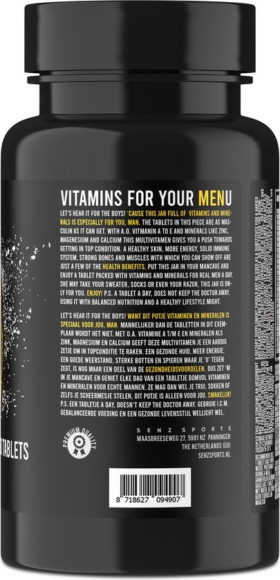 Senz Sports Multivitamine Man - Voedingssupplement - 60 tabletten ...