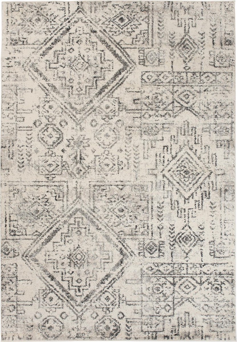 Tapiso Ethno Vloerkleed Woonkamer Slaapkamer Creme Vintage Hippie ...