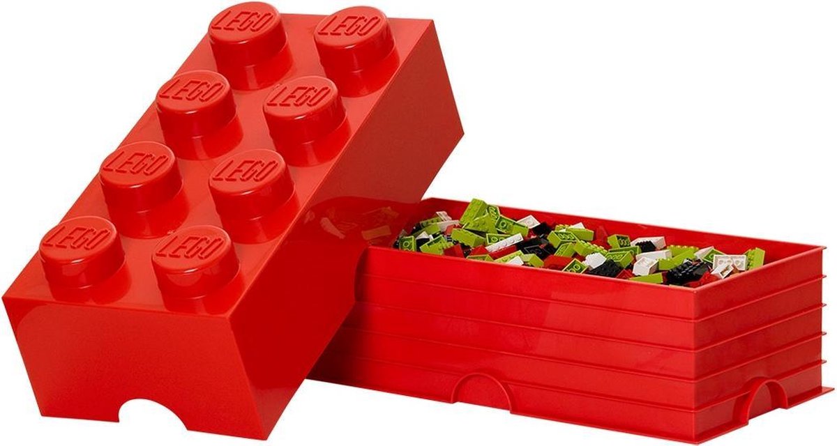 LEGO Brick 8 Opbergbox - Rood - 12 L - 50x25x18 cm - Kunststof | bol.com