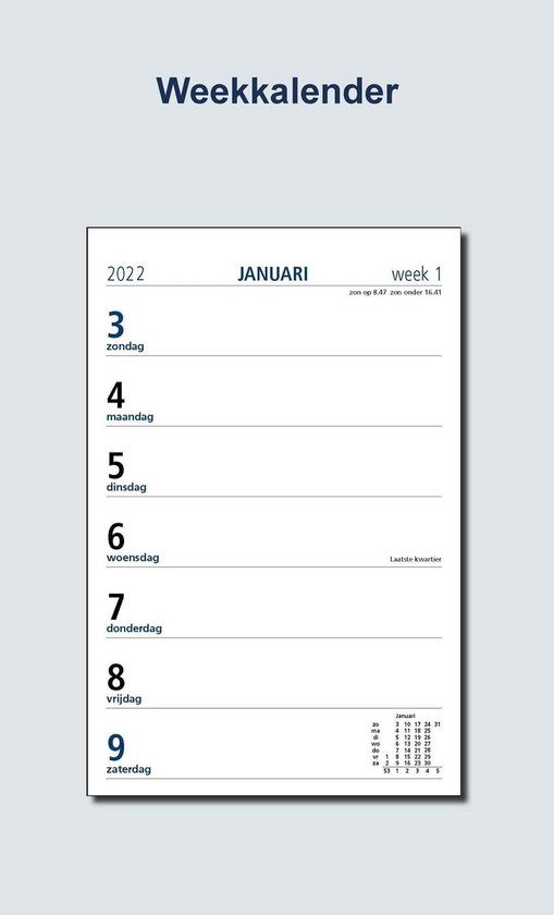 Castelli weekkalender op schild 2022 - A4 formaat plaat - A5 formaat ...