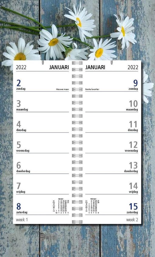 Castelli omleg weekkalender op schild 2022 - A4 formaat weekplanner ...
