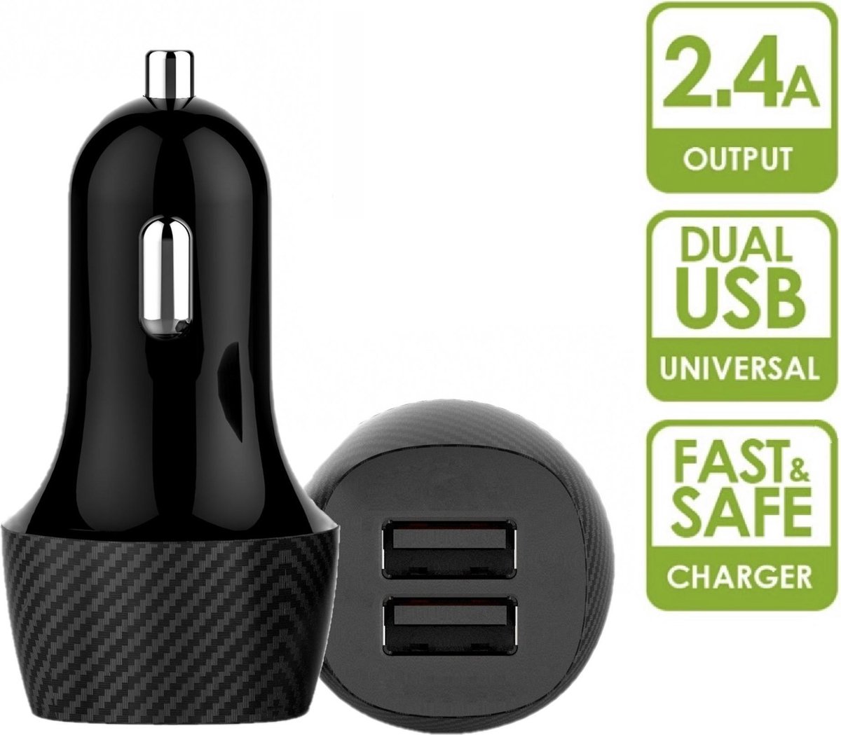 Multi Compacte 3.0 Auto Lader Oplader - Dual USB Port Sigaretten ...