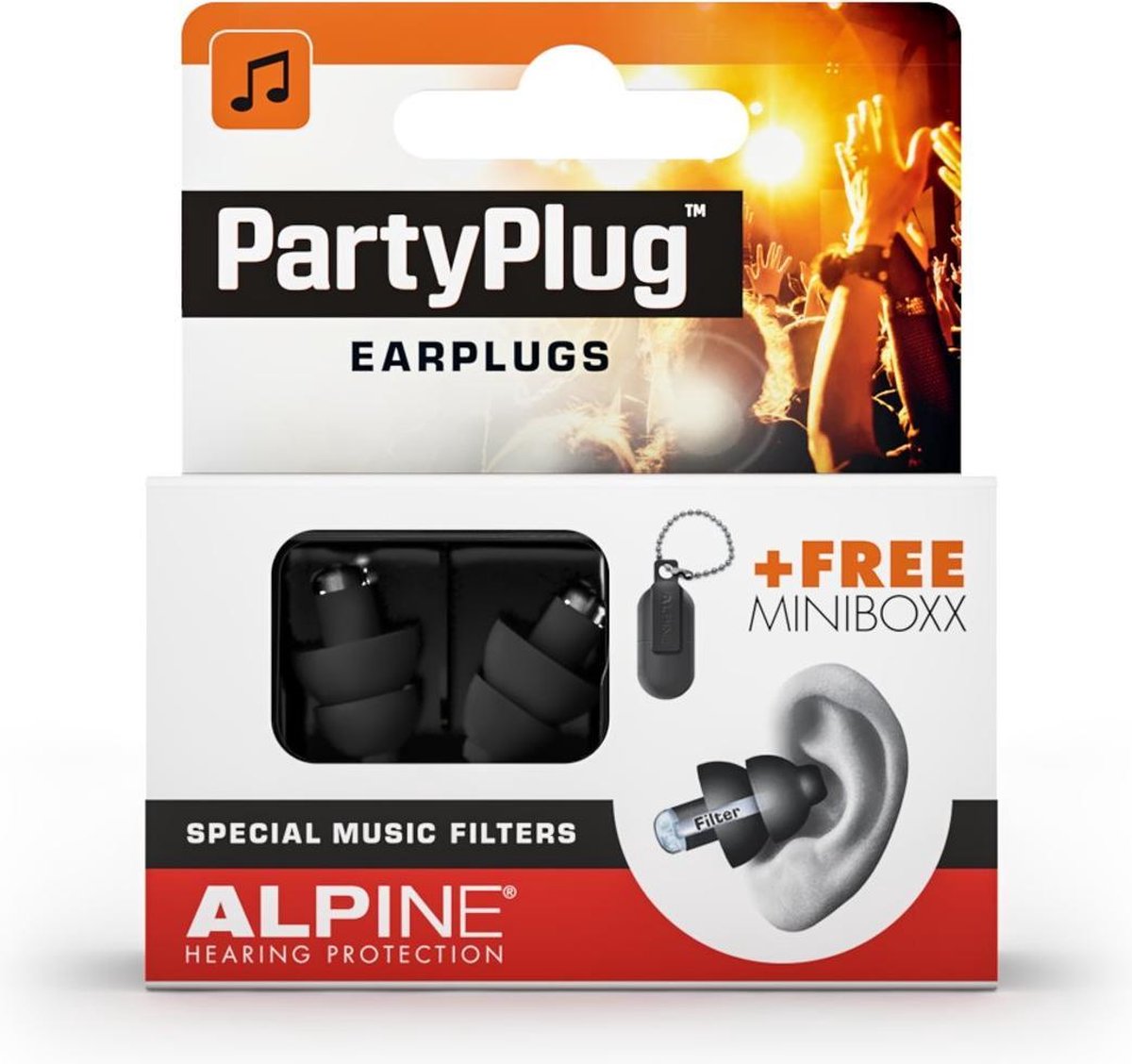 Alpine PartyPlug - Oordoppen - Zwart - 6 paar | bol.com