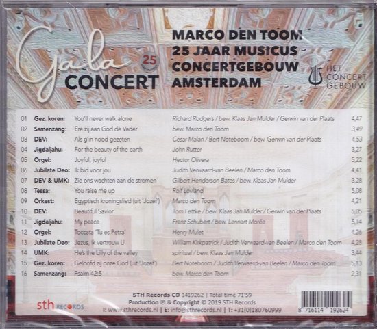 Gala concert Live vanuit het Concertgebouw Amsterdam - Marco den Toom ...