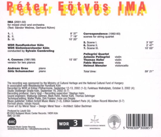 WDR Rundfunkchor Köln - Ima (CD), Wdr Rundfunkchor Koln | Muziek | bol