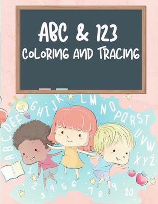 ABC & 123 Coloring and Tracing Book For Kids, Colours Art ...
