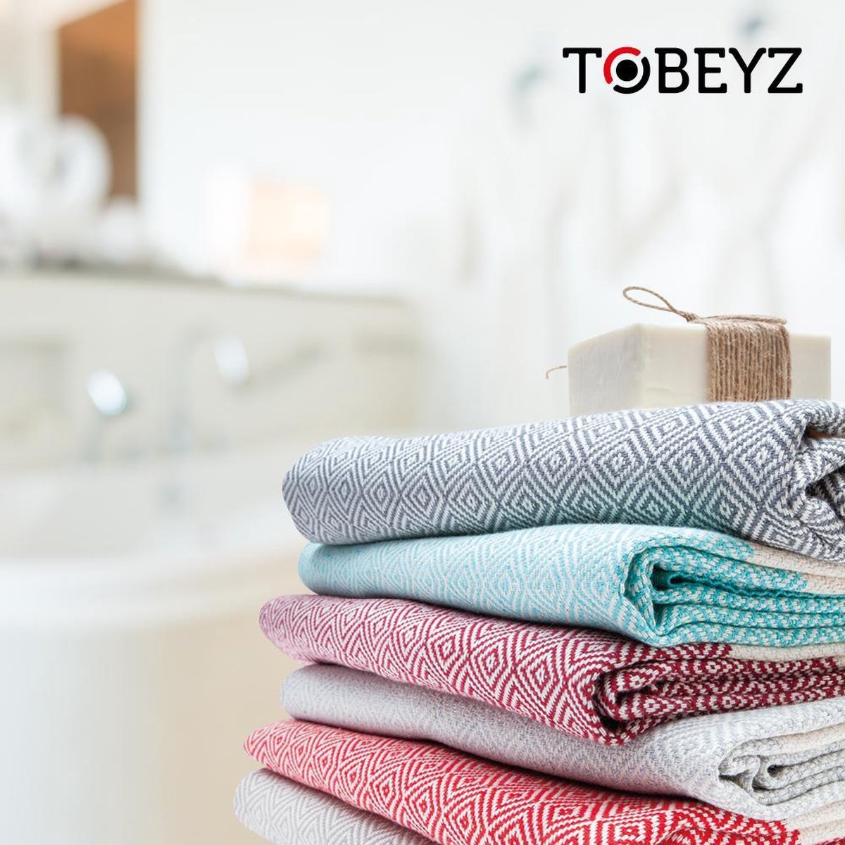 Tobeyz Baddoek Grijs | 100 x 180 cm | - Hamamdoek - Hamam Handdoek ...