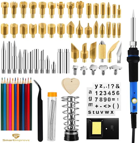 SmartImprove Luxe 130-delige houtbranderset - Pyrografie Set met ...