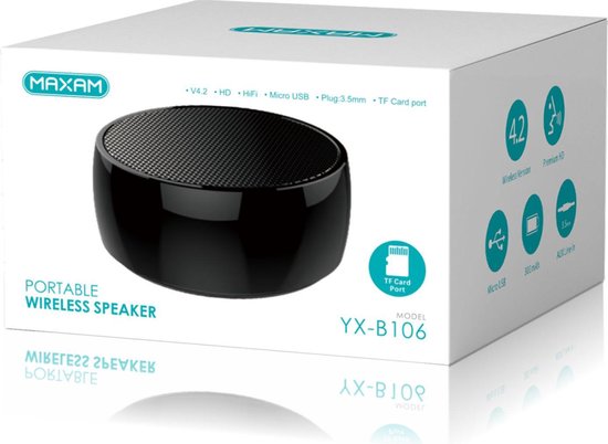 Maxam YX-B106 Draadloze Bluetooth Mini Speaker - 3W - Zwart | bol